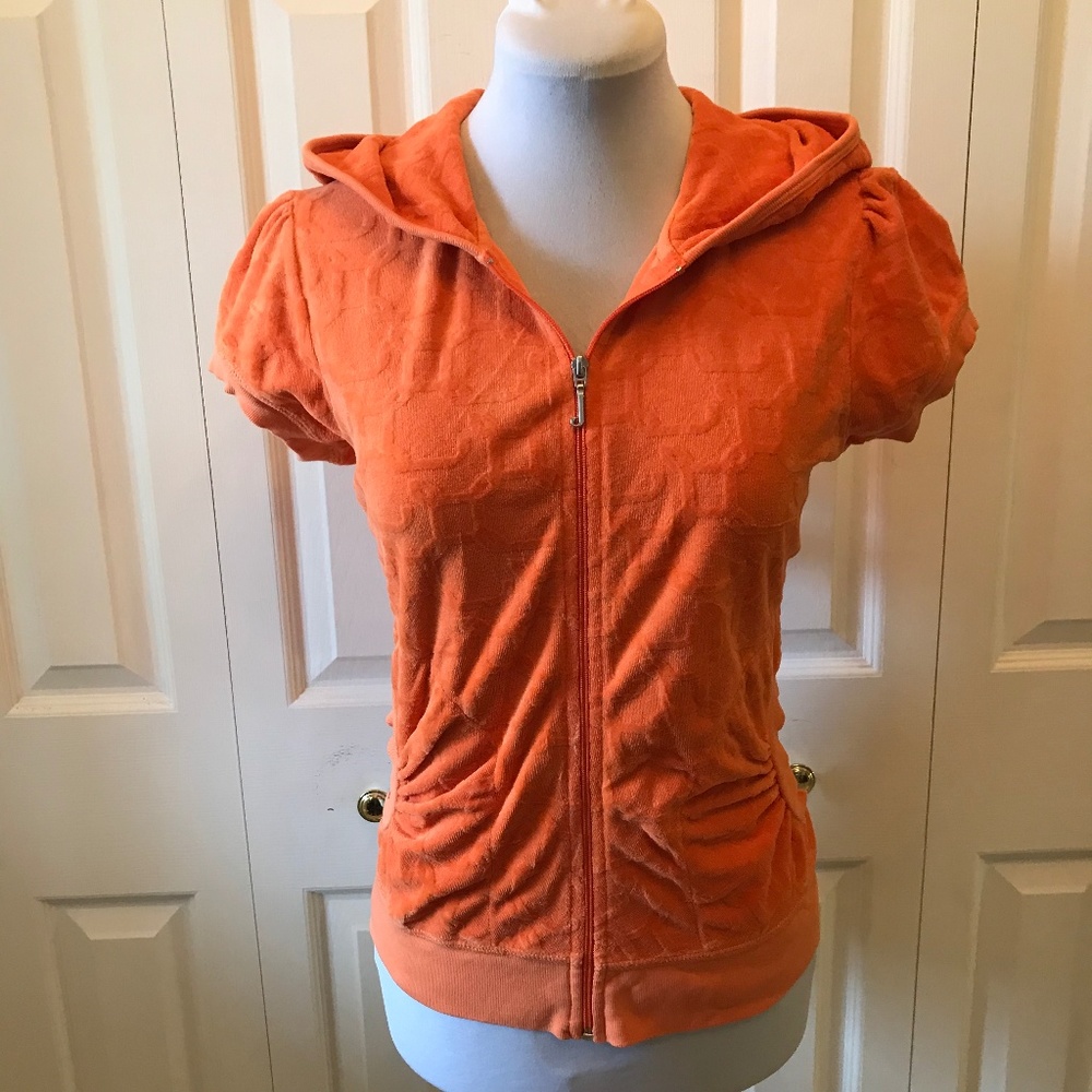 Original Juicy Couture Orange Terry Cloth Zip Up - Gem